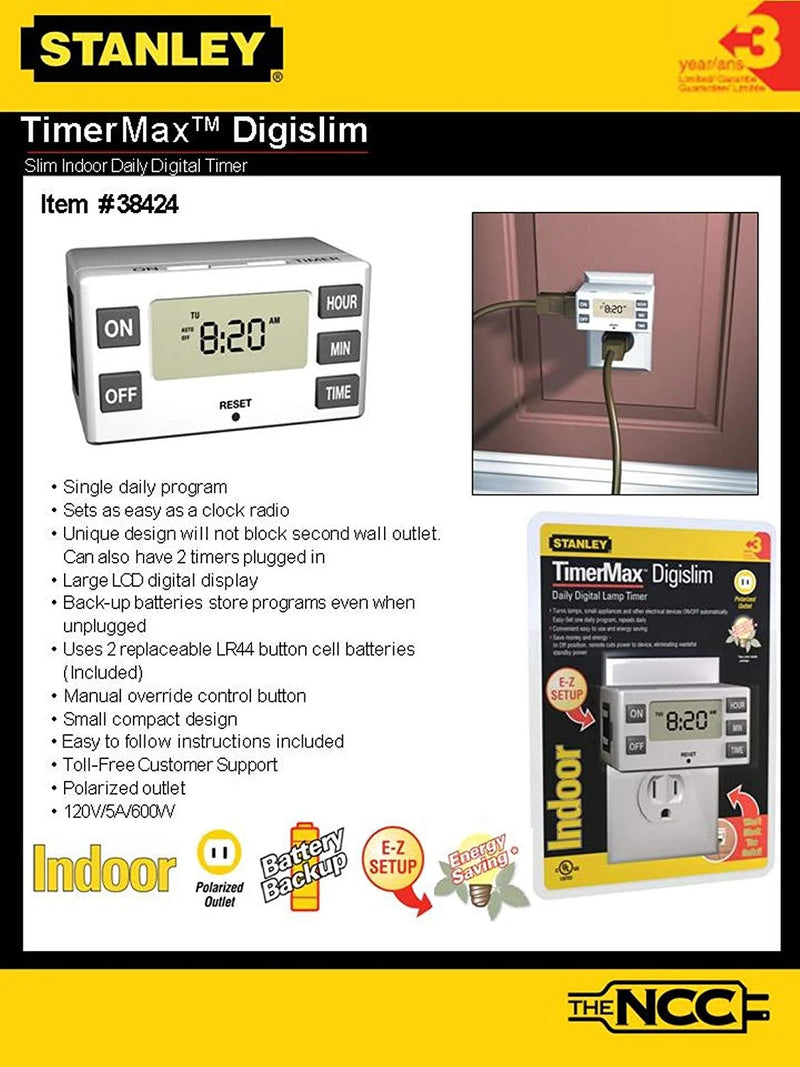 TimerMax DigiSlim Indoor Timer – Modern Display